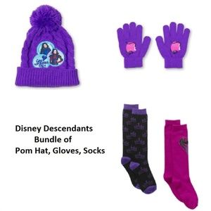 Disney | Accessories | Disney Descendants Bundle Hat Gloves Socks ...